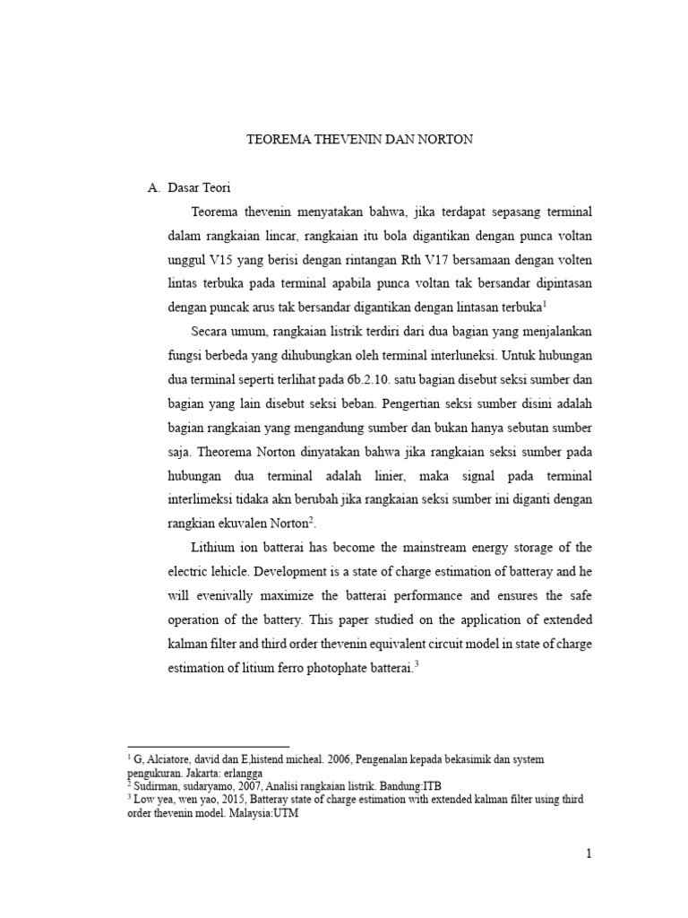 Teorema Thevenin dan Norton dalam Rangkaian | PDF
