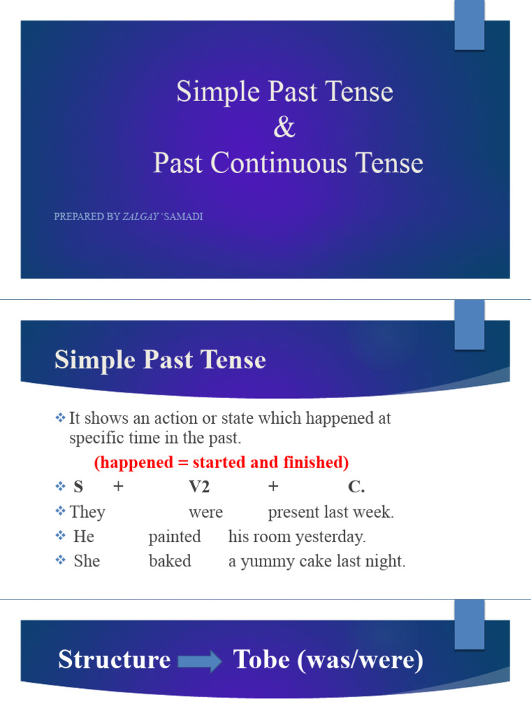 Week 7 Simple Past Tense & Past Continuous Tense | PDF | Grammatical ...