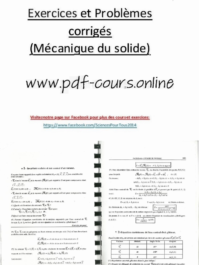 Invariant scalaire et torseurs en mécanique | PDF | Mouvement de ...