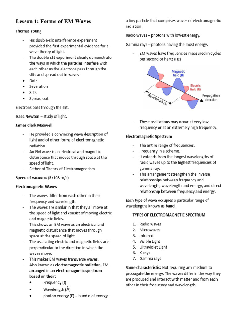 Forms of EM Waves | PDF | Electromagnetic Radiation | Electromagnetic ...