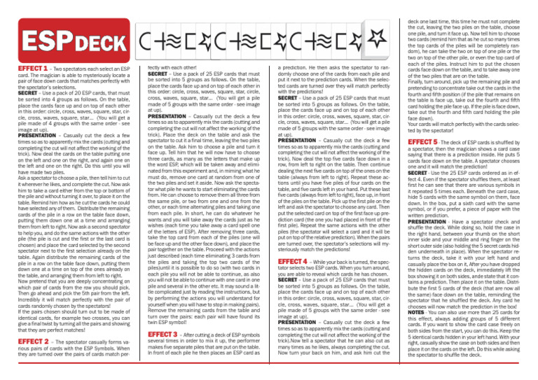 ESP DECK NEW_uk (1) | PDF | Extrasensory Perception | Games Of Chance