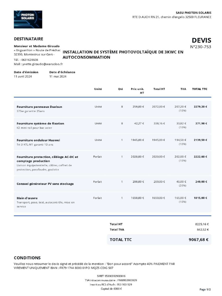 Devis 230-752 Myriam LANNES | PDF