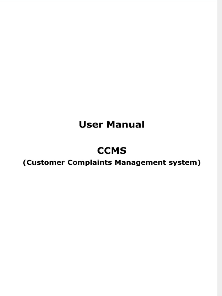 CCMS User Manual for Complaint Management | PDF | Computer Science ...