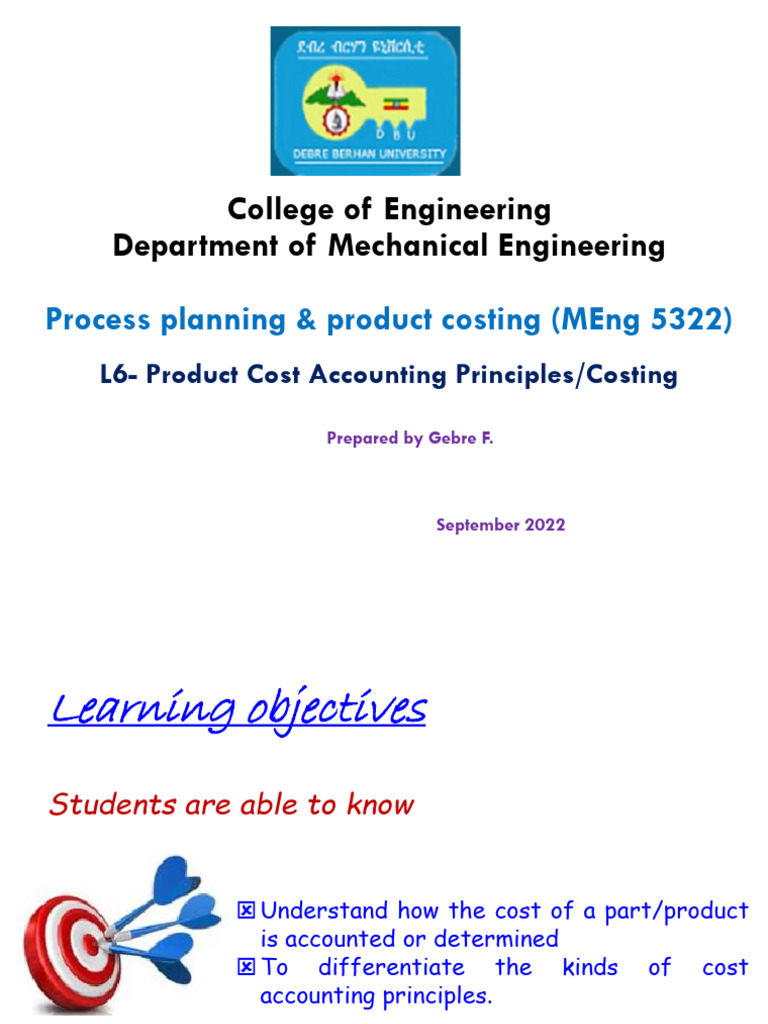 L6- Cost Accounting Principless | PDF | Cost Accounting | Cost