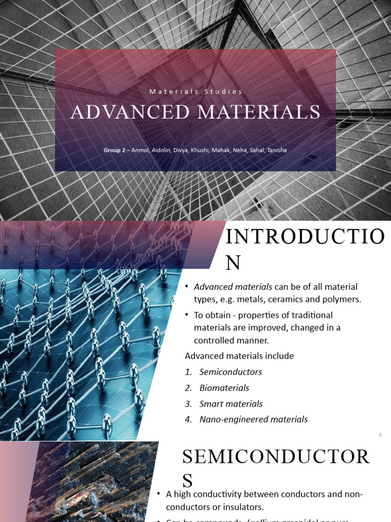 Advanced Materials Presentation | PDF | Semiconductors | Materials Science