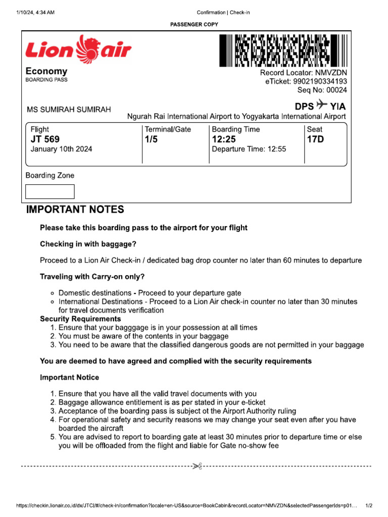 Contoh Eticket | PDF