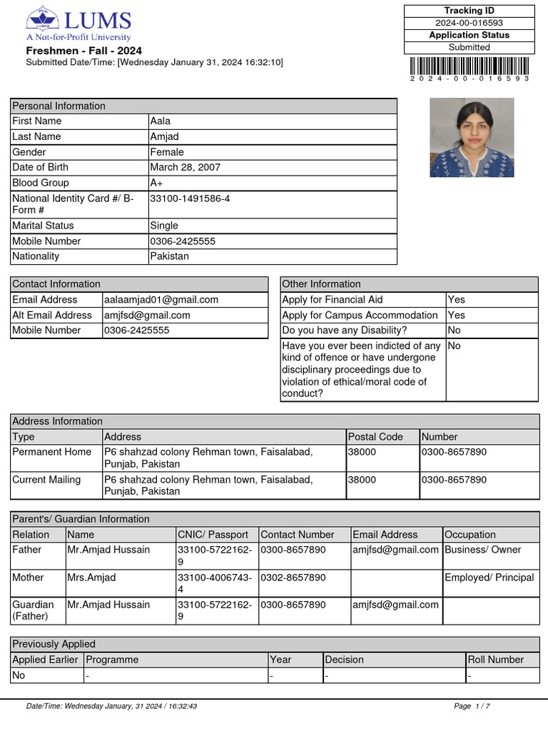 Freshmen - Fall - 2024: Date/Time: Wednesday January, 31 2024 / 16:32: ...