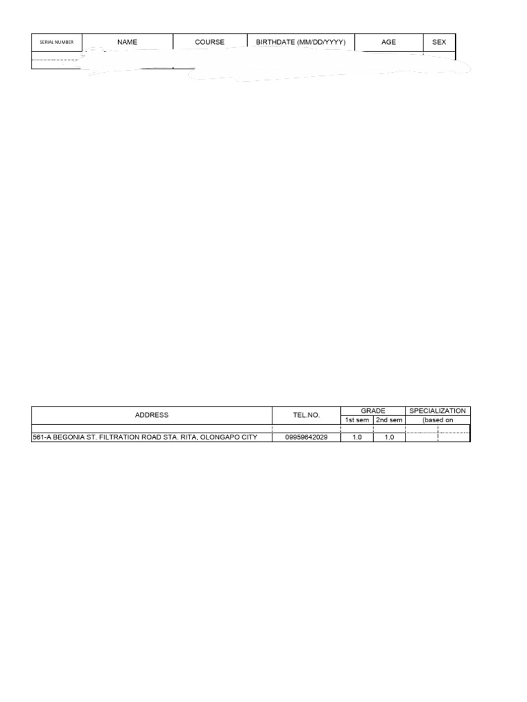 NSTP Form Sheet | PDF