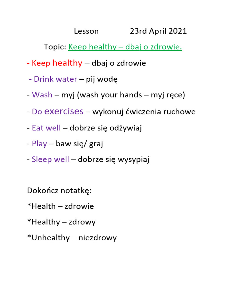 Keep Healthy 2d | PDF