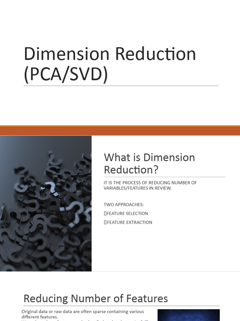 Dimension Reduction (PCA | PDF | Principal Component Analysis | Matrix (Mathematics)