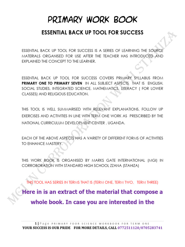 P.4 Science Work Book Term One. | Download Free PDF | Root | Seed
