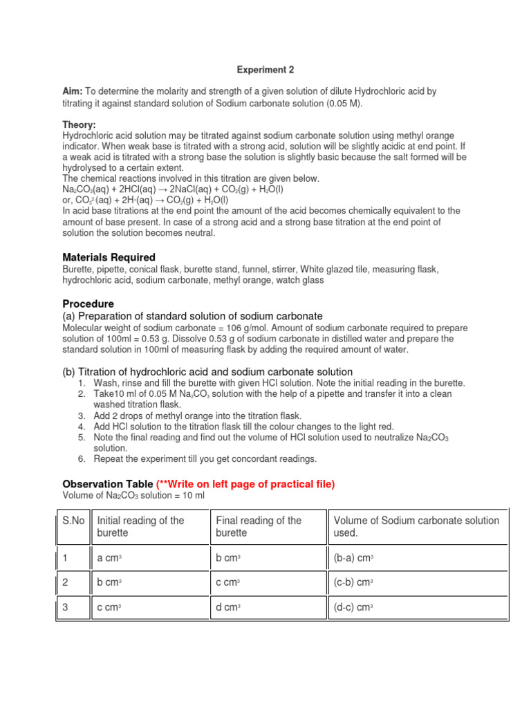 Chem Exp 2 | PDF | Titration | Chemistry