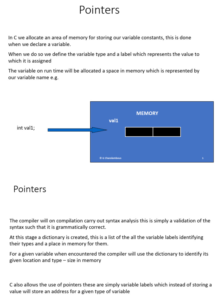Pointers In C Pdf Pointer Computer Programming Data Type