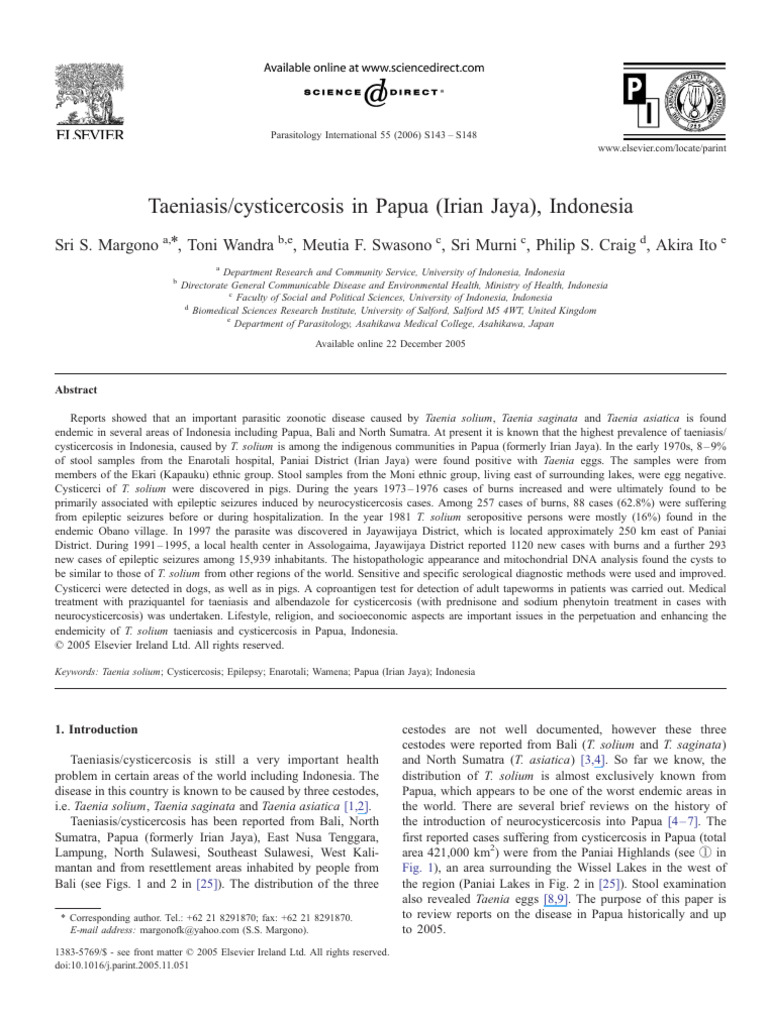 Taeniasis_cysticercosis_in_Papua_Irian_J | PDF | Medical Specialties ...