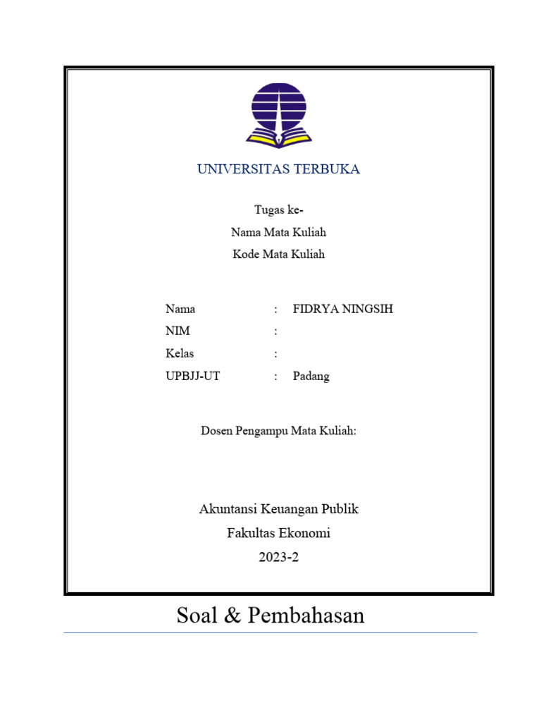 Template Tugas Tuton | PDF