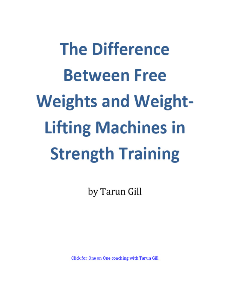 Free Weights Vs Machines | PDF | Strength Training | Physical Fitness
