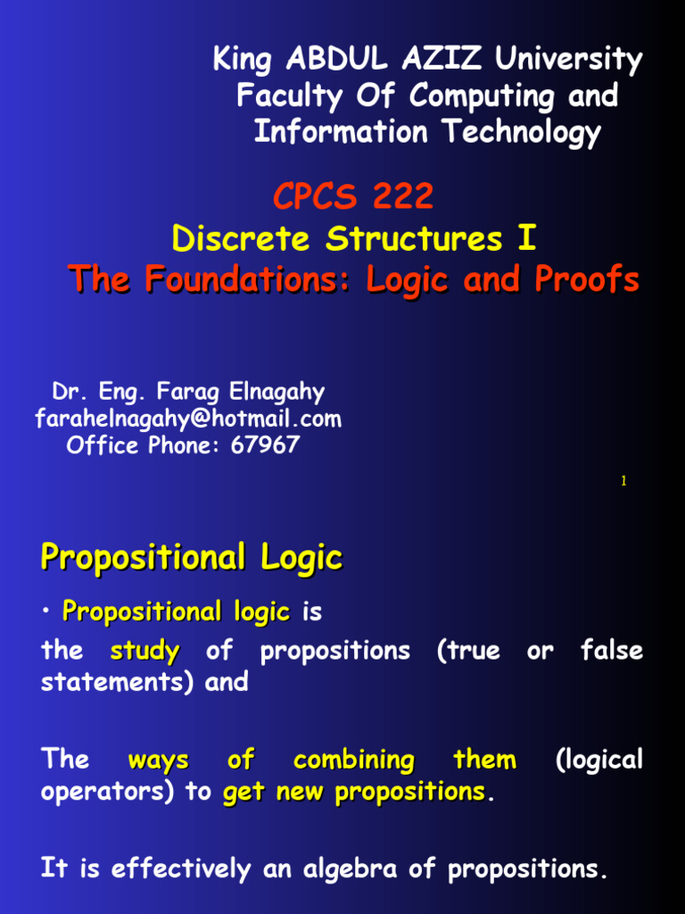 The Foundations Logic And Proofs New Pdf Argument First Order Logic