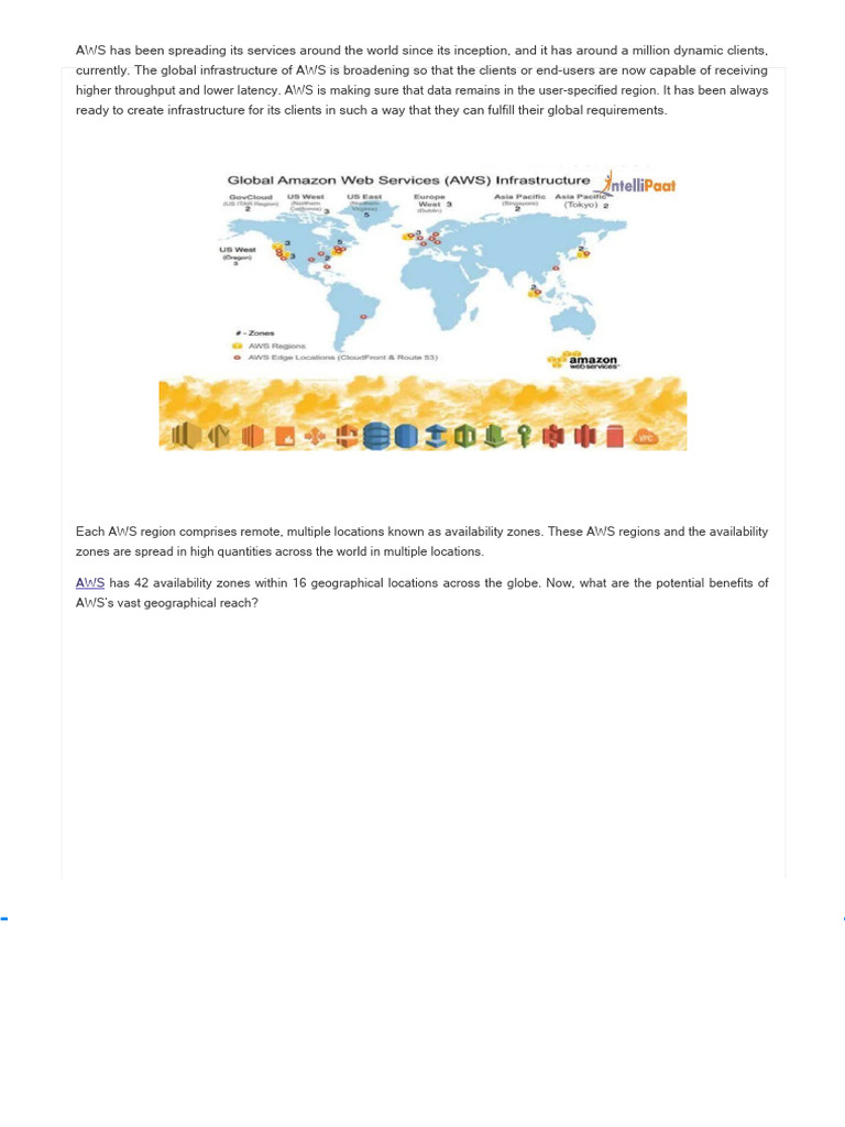 4global Infrastructure of AWS - Amazon Web Services Tutorial - Intellipaat | PDF