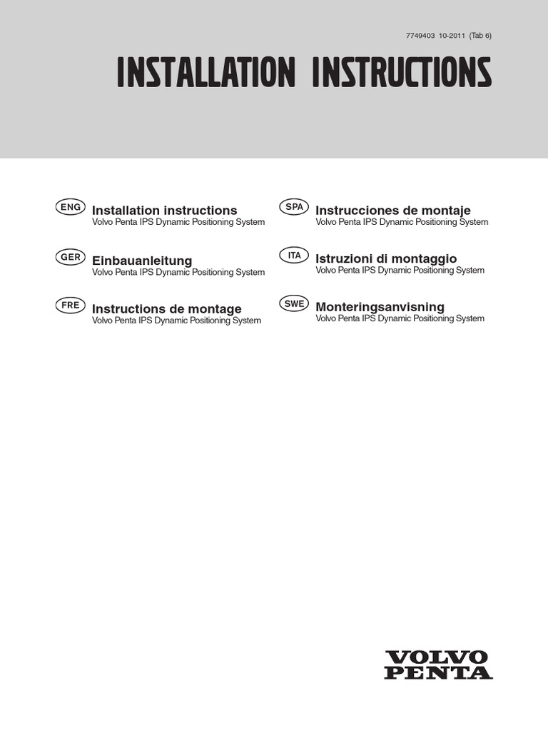 Instruciones_montaje_volvo_penta_ips_Dynamic_positioning_Systems | PDF
