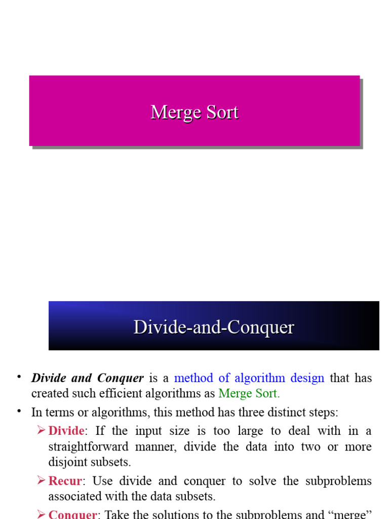 Merge Sort | PDF | Applied Mathematics | Theoretical Computer Science