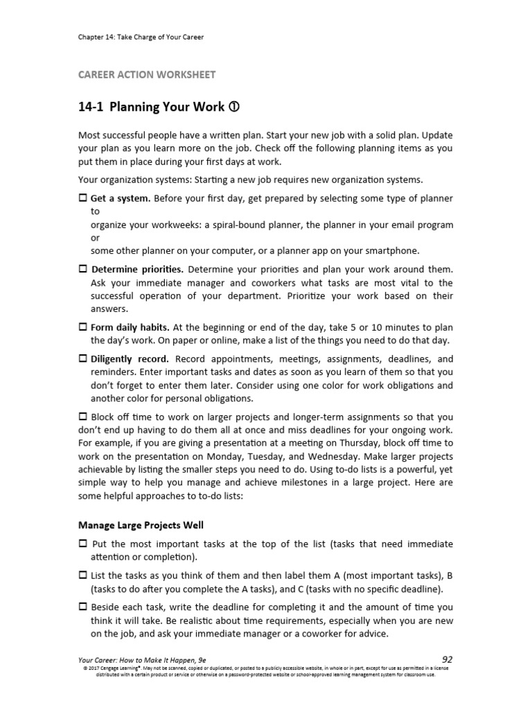 Caw 14-1 | Download Free PDF | Time Management | Professional Skills