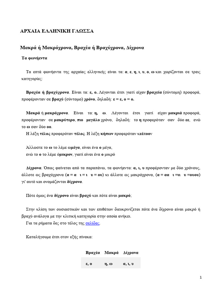 ΑΡΧΑΙΑ ΕΛΛΗΝΙΚΗ ΓΛΩΣΣΑ ΤΟΝΙΣΜΟΣ | PDF