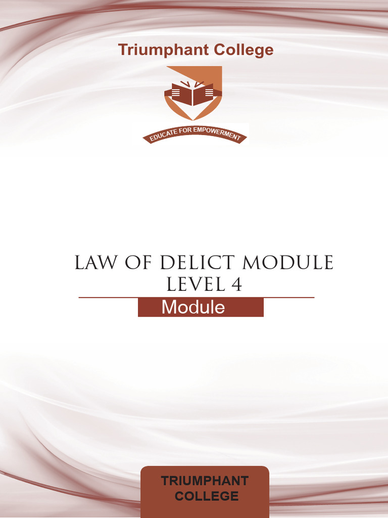 Law of Delict: Key Principles Explained | PDF | Public Law | Legal Concepts