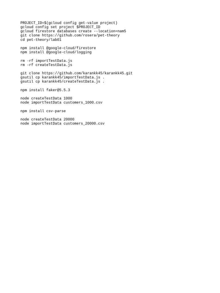 Importing Data To A Firestore Database | PDF