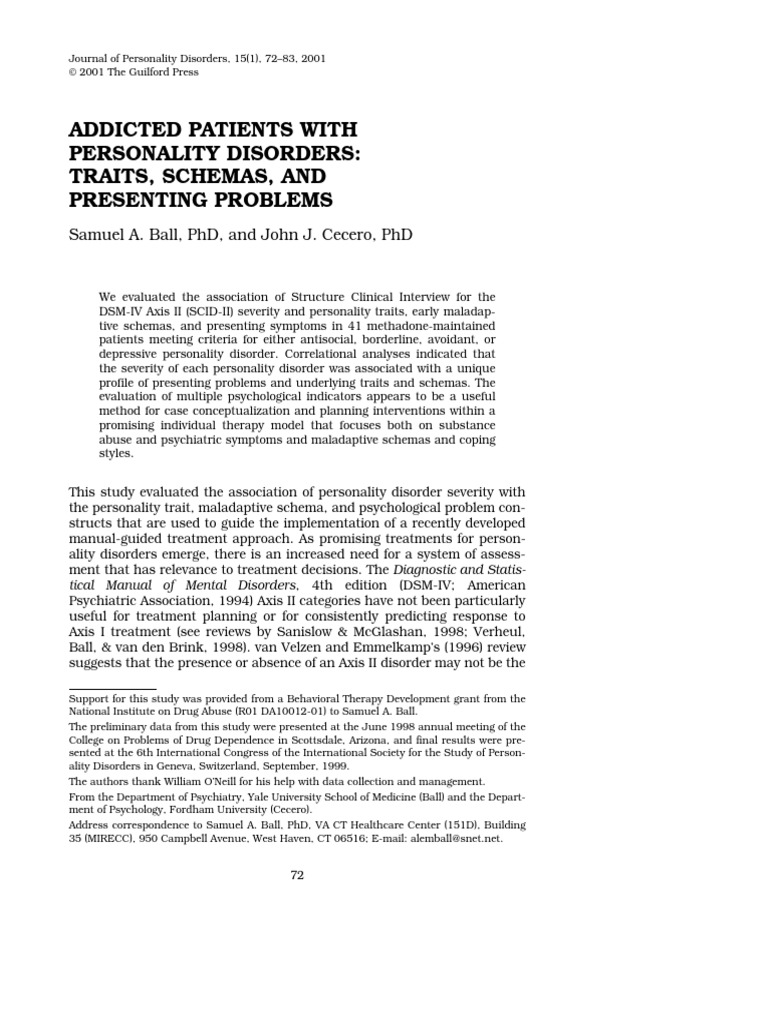 Addicted Patients With Personality Disorders | PDF | Mental Disorder ...