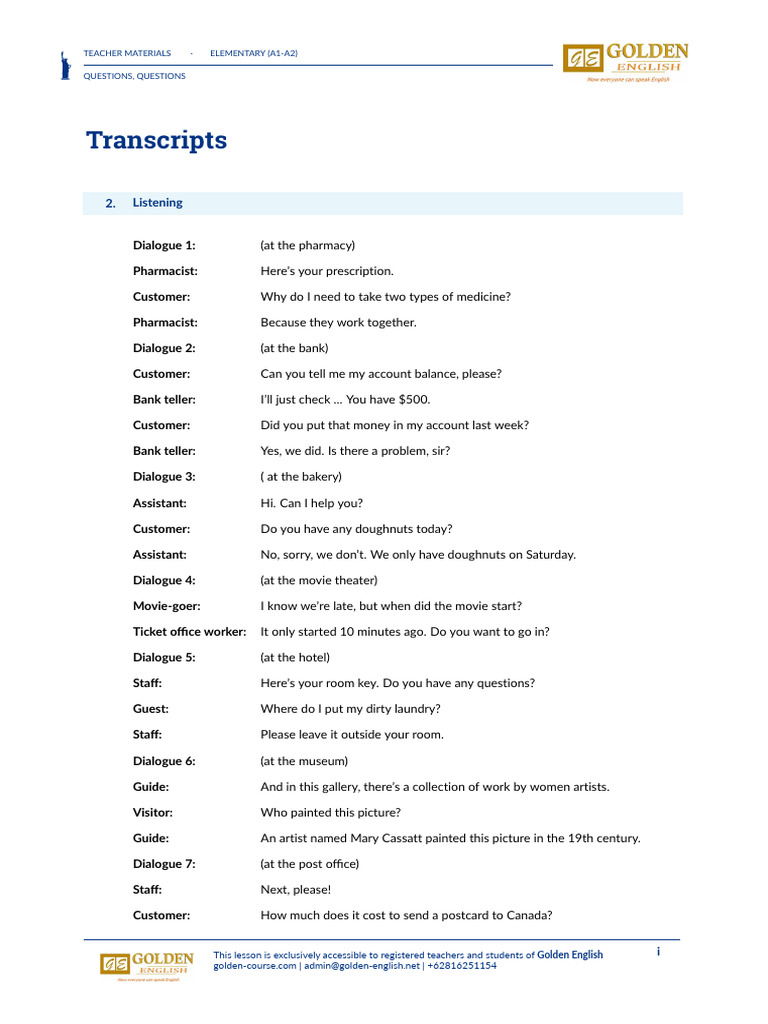 Tapescript For The Dialogue | PDF | Pharmacology | Health Care