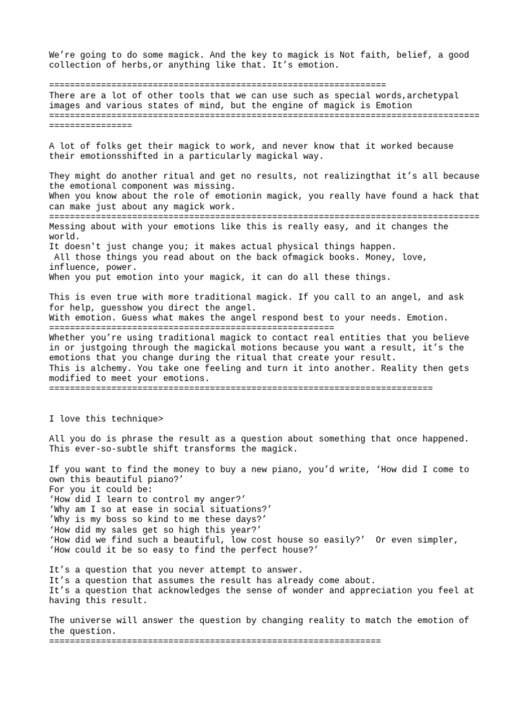 The Master Works of Magick | PDF | Feeling | Emotions