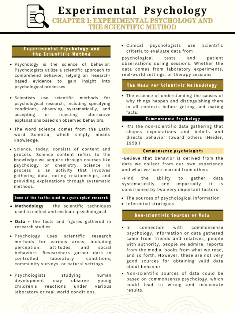 Chapter 1_Experimental Psychology and the Scientific Method | PDF ...