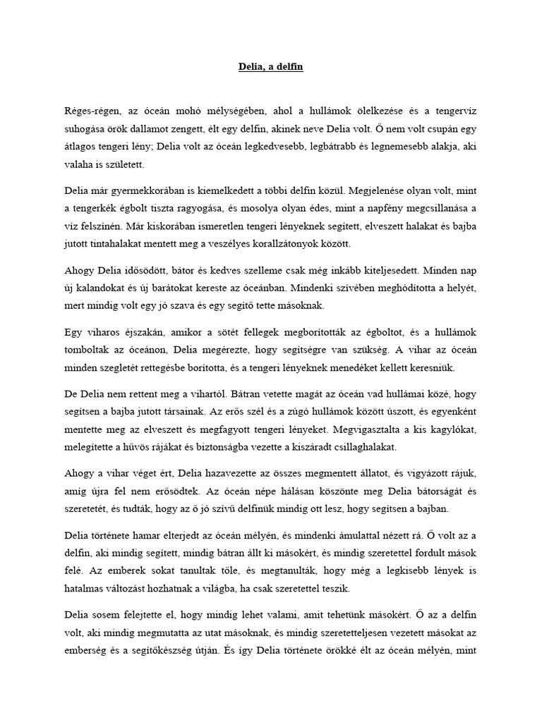 Delia, A Delfin | PDF