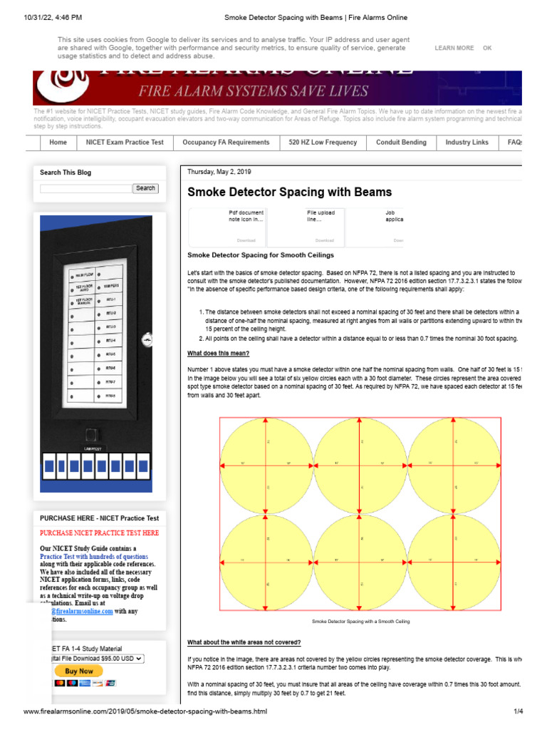 Smoke Detector Spacing With Beams - Fire Alarms Online | PDF | Elevator