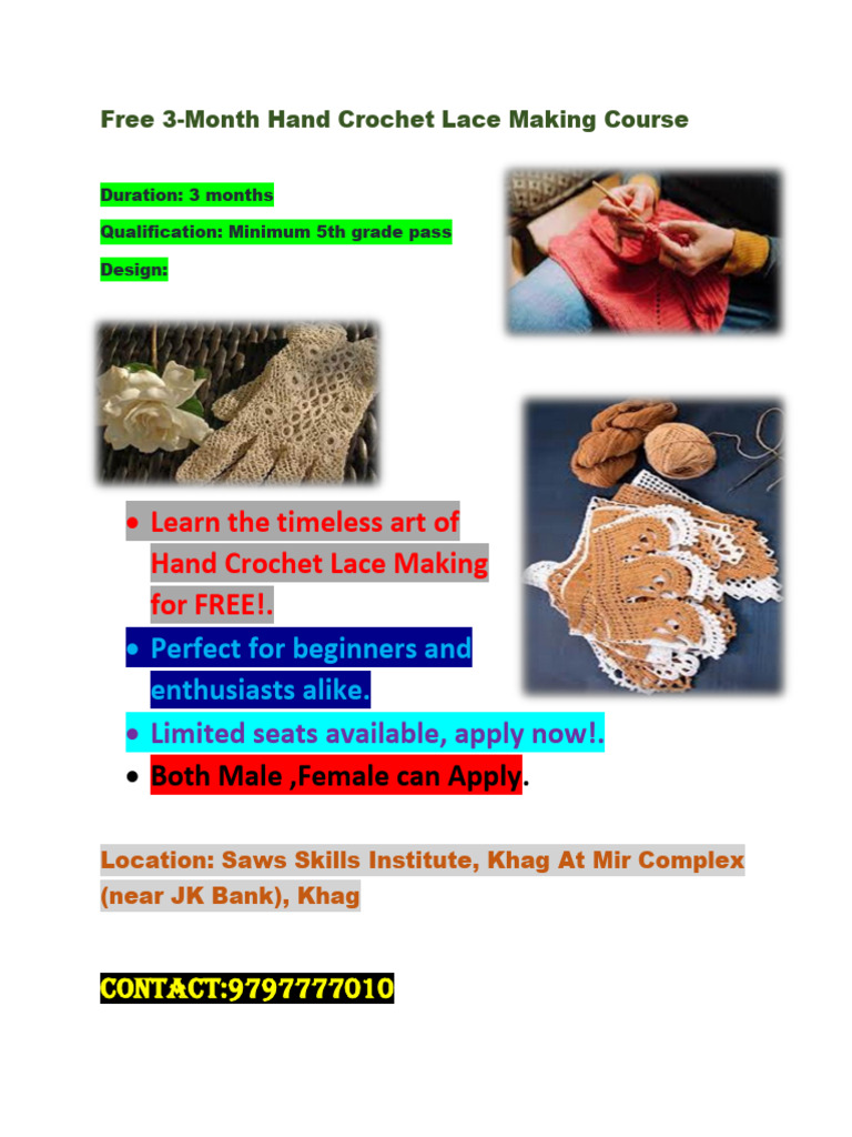 Free 3-Month Crochet Lace Course | PDF