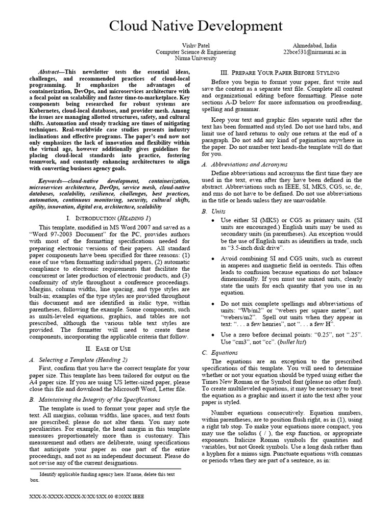 IEEE Conference Template | PDF | International System Of Units | Bracket