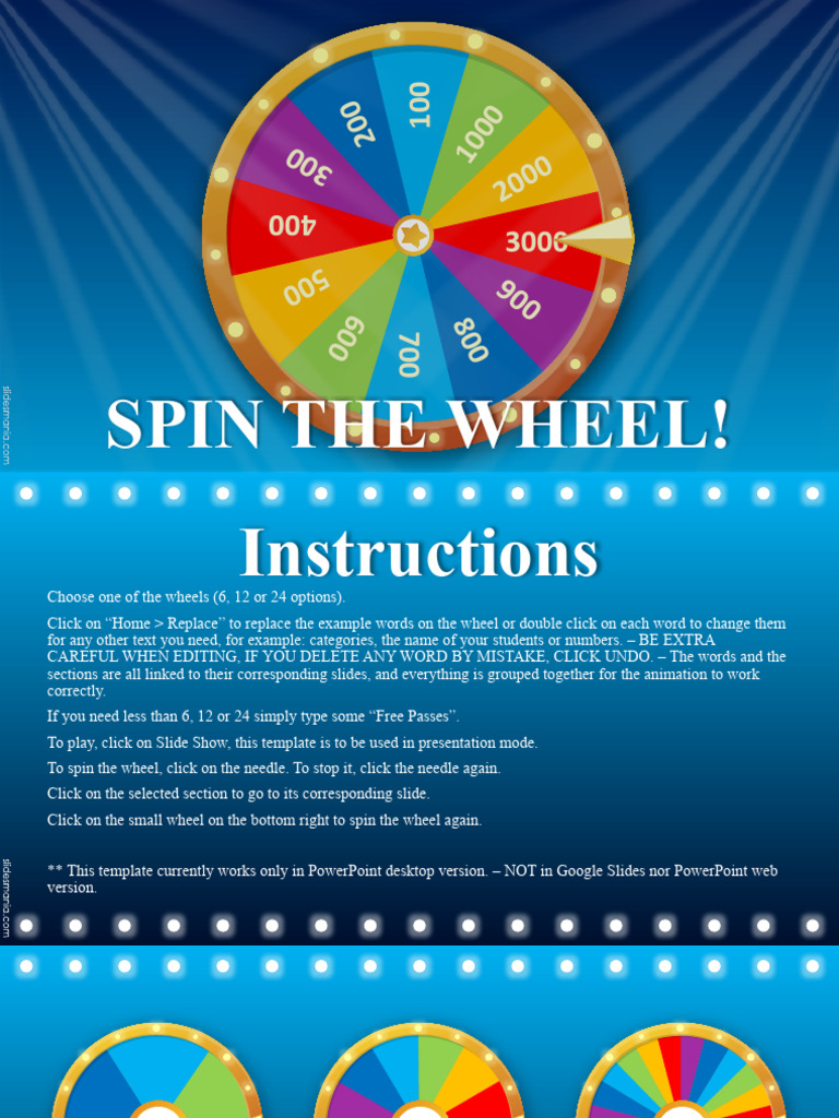 Spin The Wheel (24 CHOICES) | PDF | Microsoft Power Point