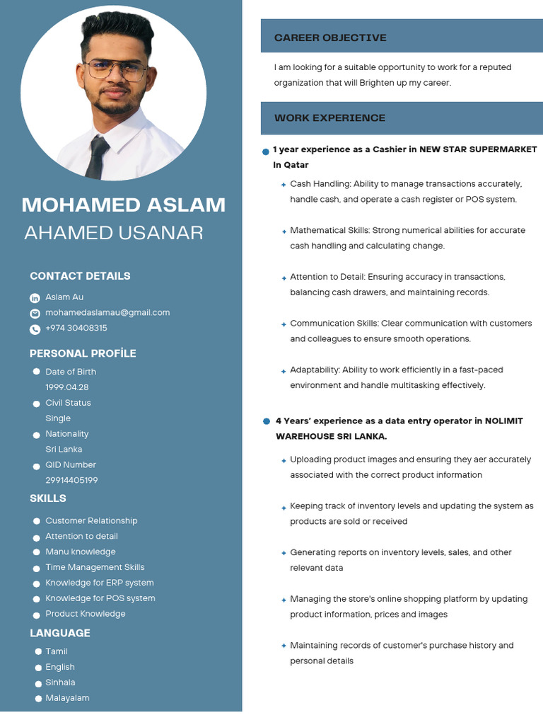 Aslam Au CV | Download Free PDF | Point Of Sale | Business