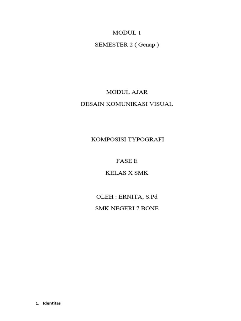 MODUL AJAR1 Kelas X Semester 2 DKV | PDF