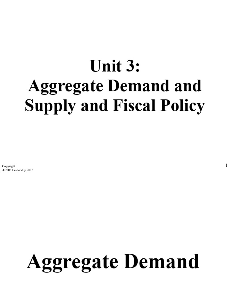 Macro 3.1 - Aggregate Demand | PDF | Aggregate Demand | Demand
