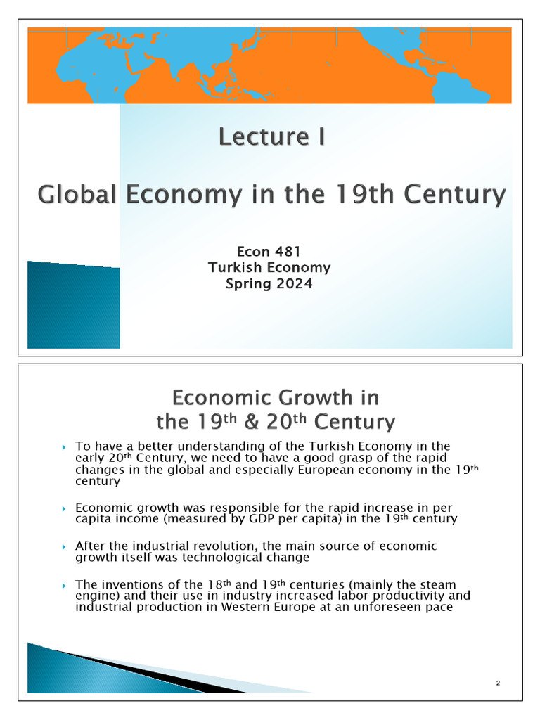 Econ481L1 GlobalEconomy 19thcentury | PDF | Economic Growth | Human ...