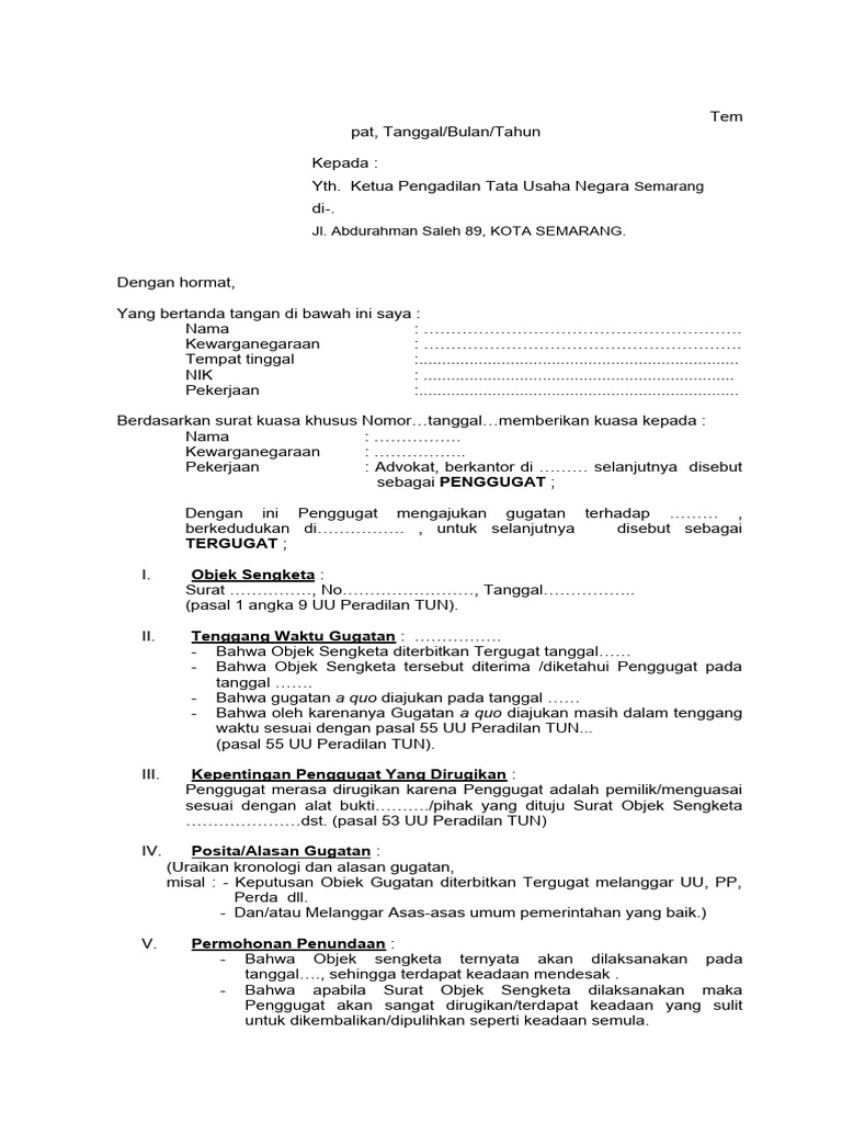 Contoh Gugatan TUN | PDF