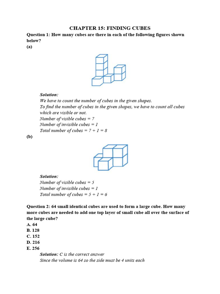 Chapter 15 FINDING CUBES | PDF | Volume