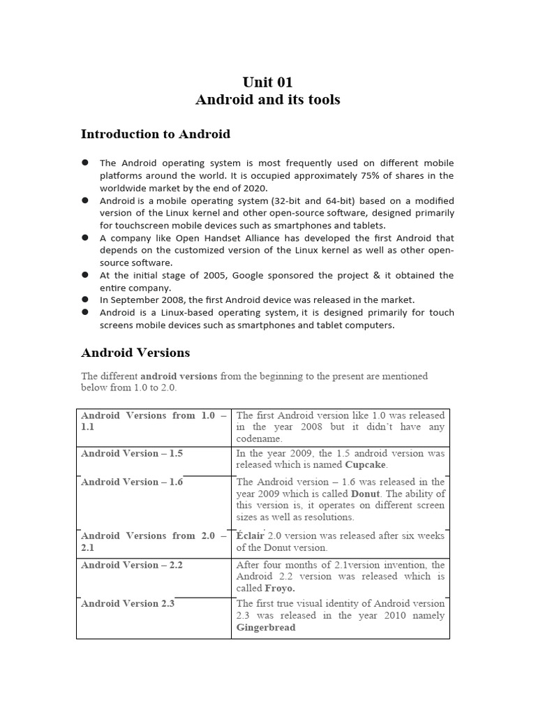 MAD - Chapter 1 - Notes | PDF | Android (Operating System) | Mobile App