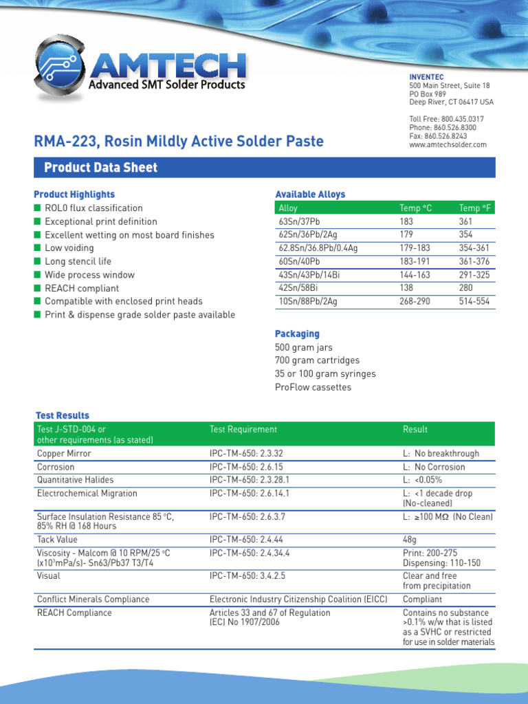 Rma 223 | Download Free PDF | Solder | Materials