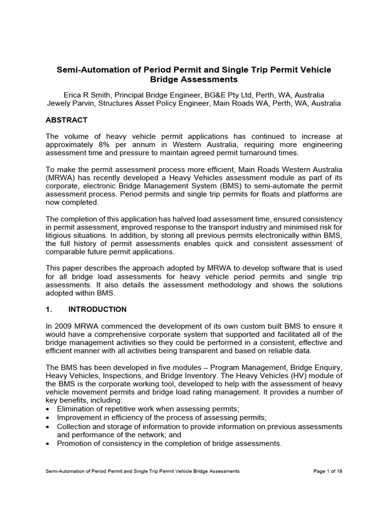 Technical Paper - Semi-Automation of Period Permit and Single Trip ...