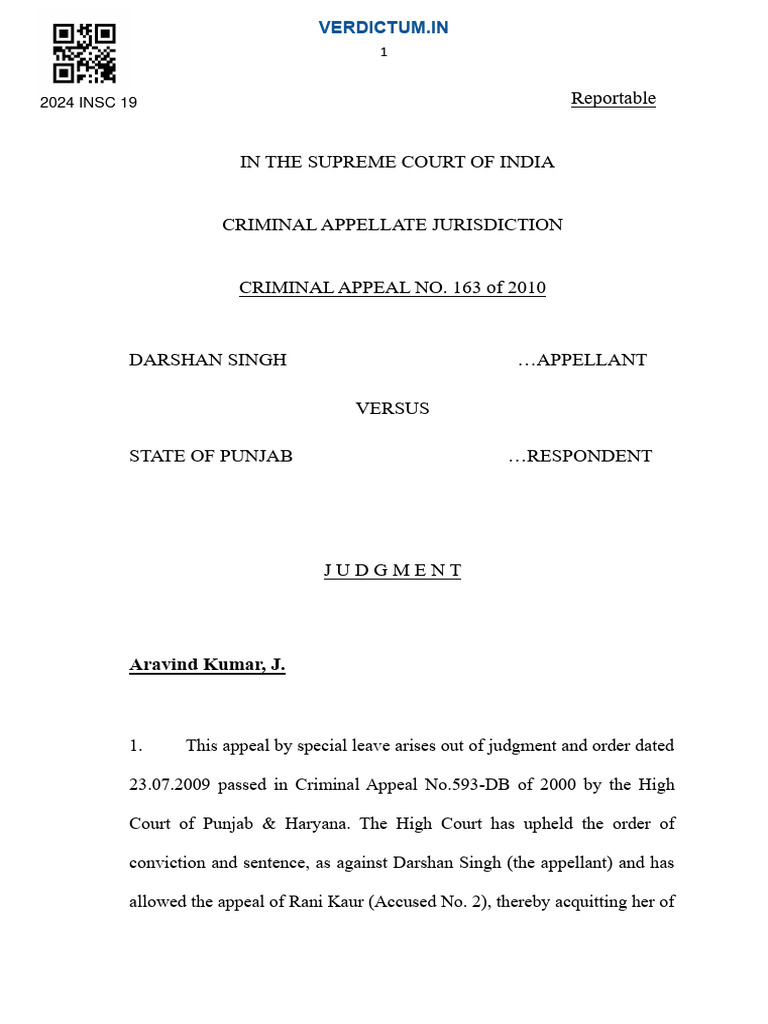 Darshan-Singh-V-Punjabwatermark-Criminal Case by Supreme Court On 161 ...