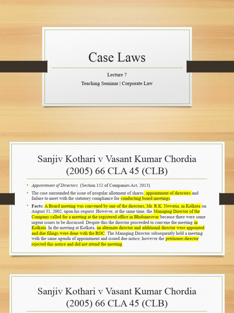 Lecture 7_Case Laws | PDF | Appeal | Judgment (Law)