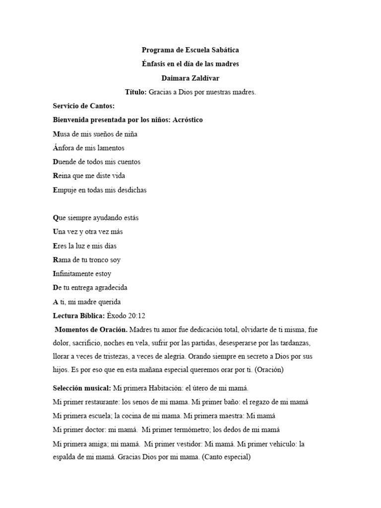 Día De Las Madres Pdf