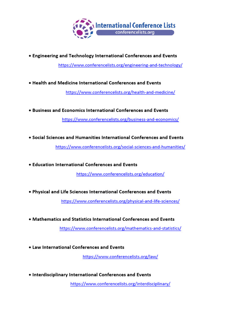 International Conferences 2025 Overview | PDF | Computers